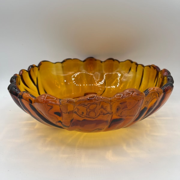 Vintage Amber Bowl - Etsy