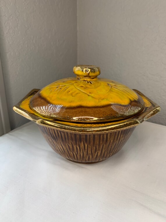 Vintage Cal. Orig. 144 Ceramic Pottery Bowl With Lid Deep - Etsy