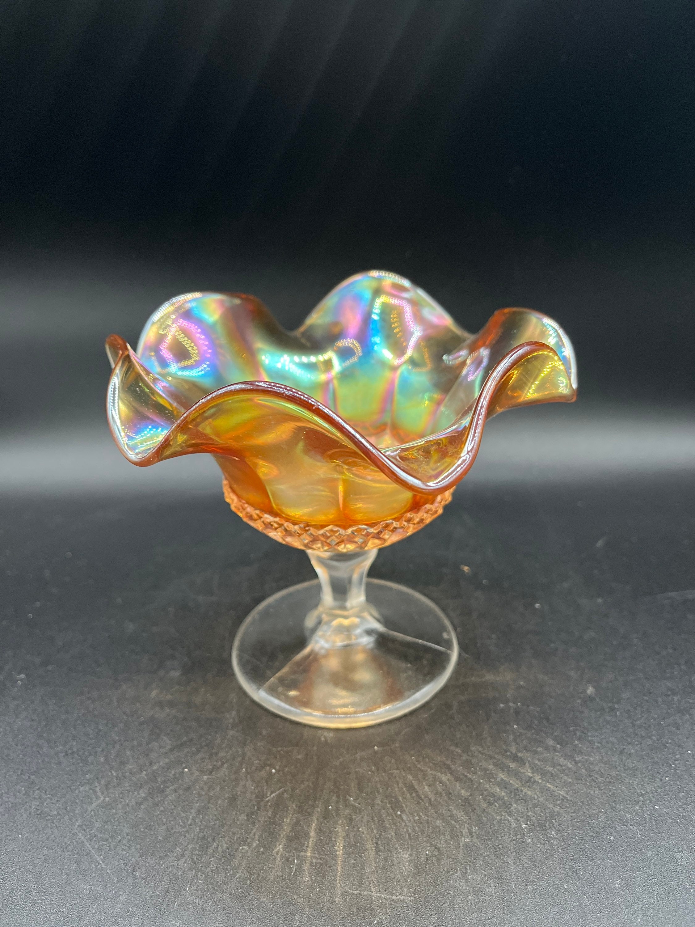 Marigold Carnival Glass Candy/nut/compote Dish With - Etsy