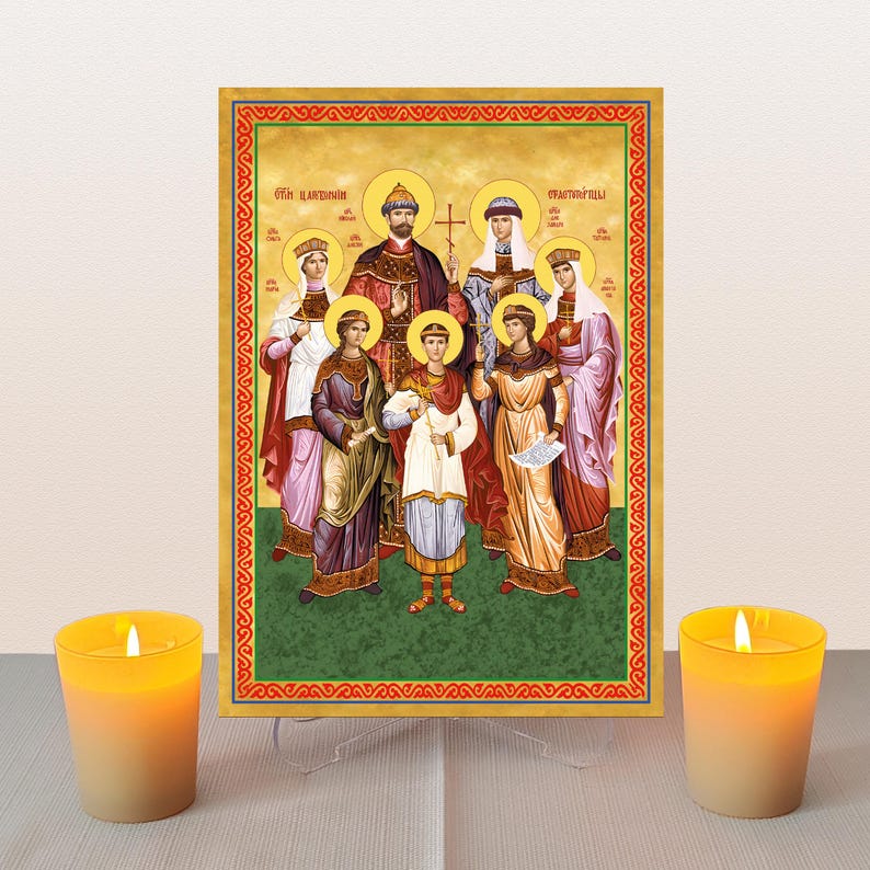Tsar Nicholas II of Russia and Family Icon,orthodox Icon,canvas on Wood ...