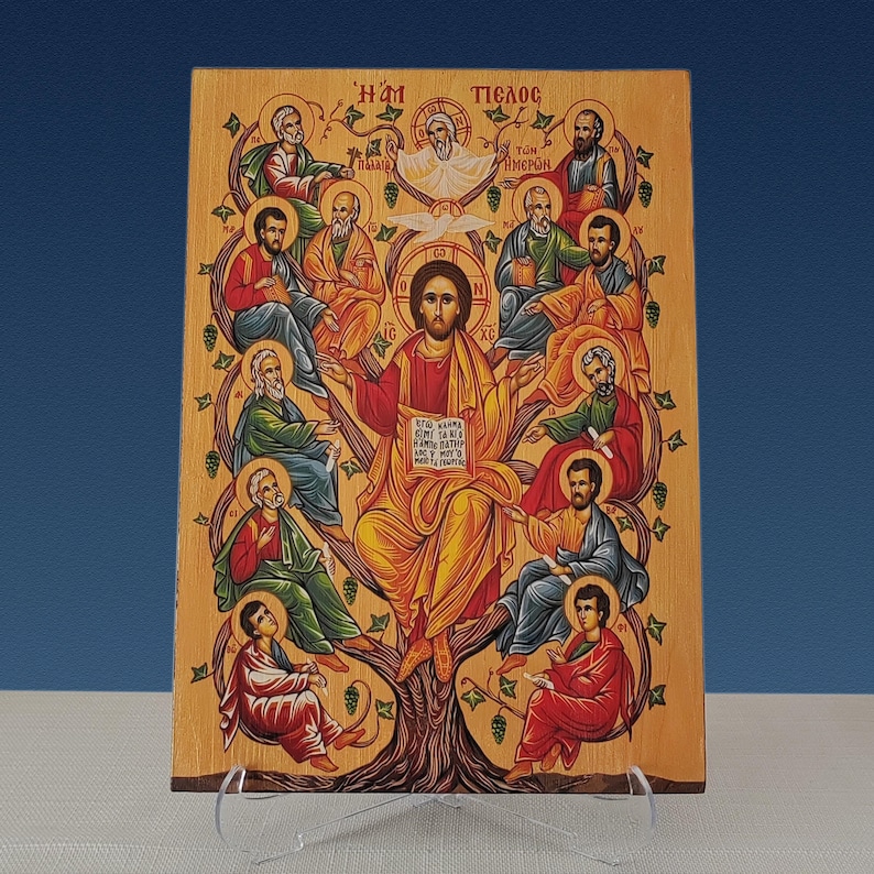 Jesus Christ Tree of Life Icon,vine Ampelos,religious Icon,wood Icon ...