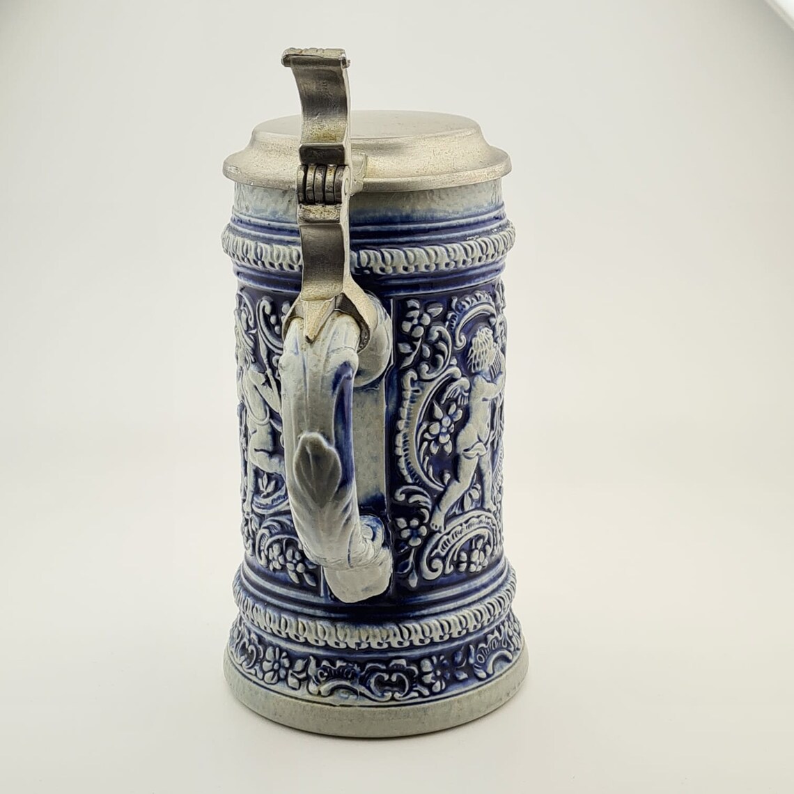Original Gerz Beer Stein Beer Mug,german Lidded Zinn Beer Stein,german ...