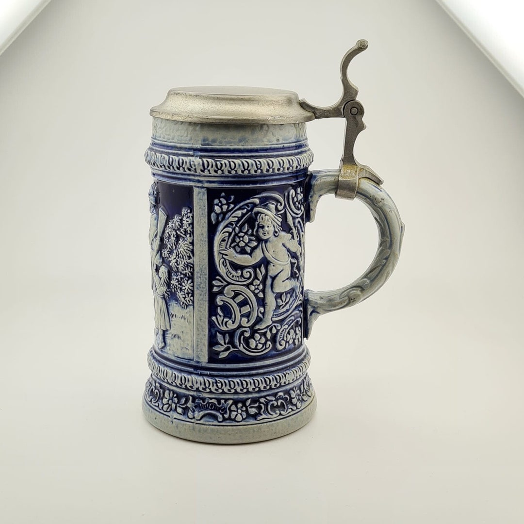 Original Gerz Beer Stein Beer Mug,german Lidded Zinn Beer Stein,german ...