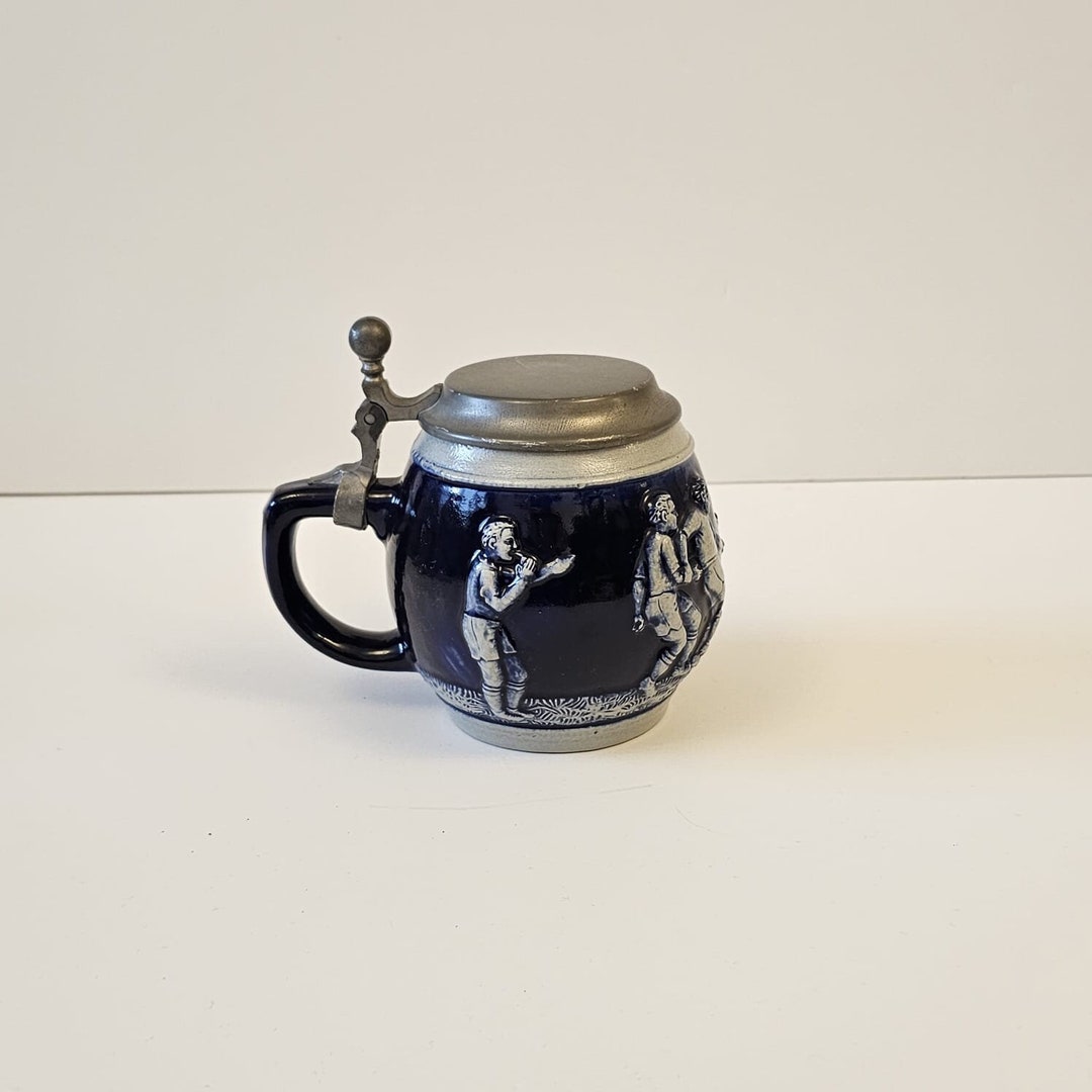 Original German Gerz Beer Stein,beer Mug,lidded Zinn Beer Stein,german ...