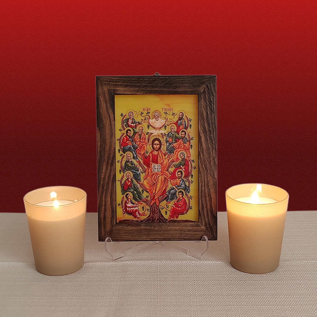 Jesus Christ Tree of Life Icon,vine Ampelos,opalescent Glass,orthodox ...