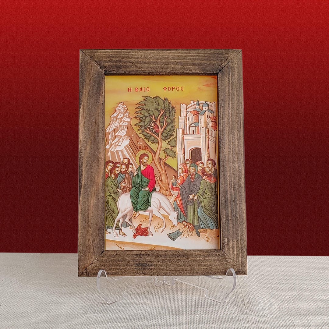 Jesus Triumphal Entry Into Jerusalem Icon,opalescent Glass,orthodox ...