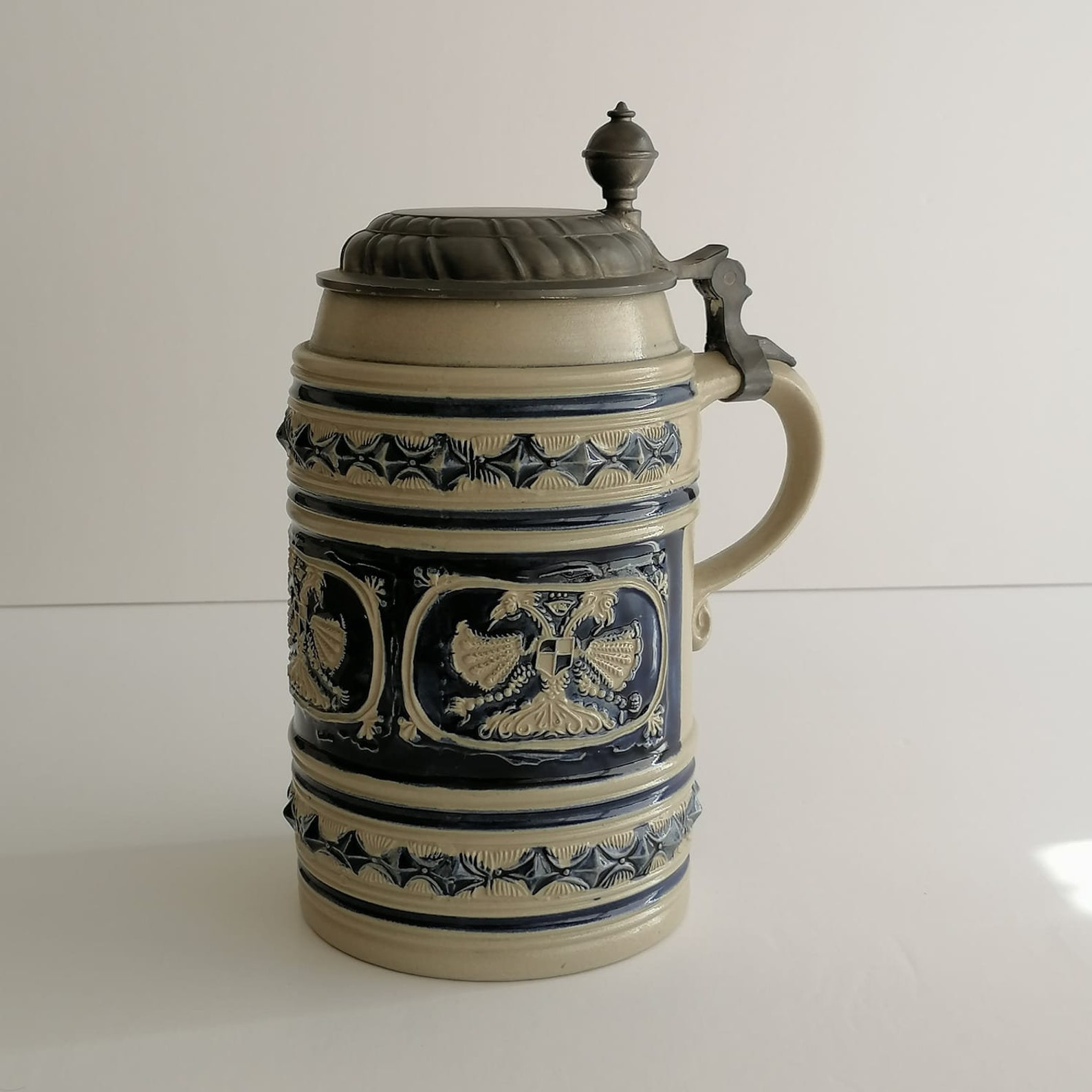 Original Gerz Beer Stein Beer Mug,german Lidded Zinn Beer Stein,german ...
