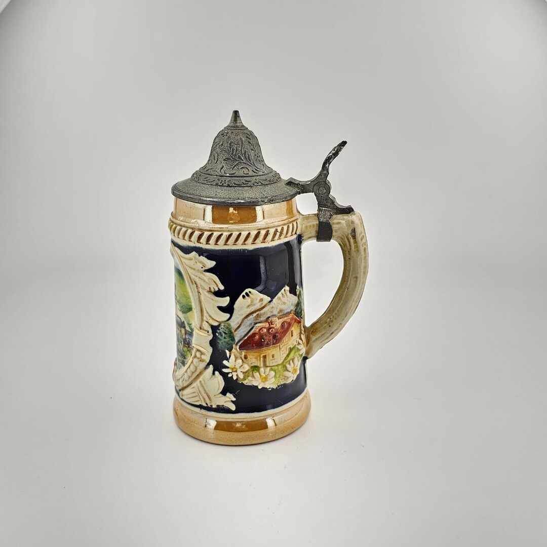 Original German Pewter Lidded Beer Stein,german Beer Mug - Etsy