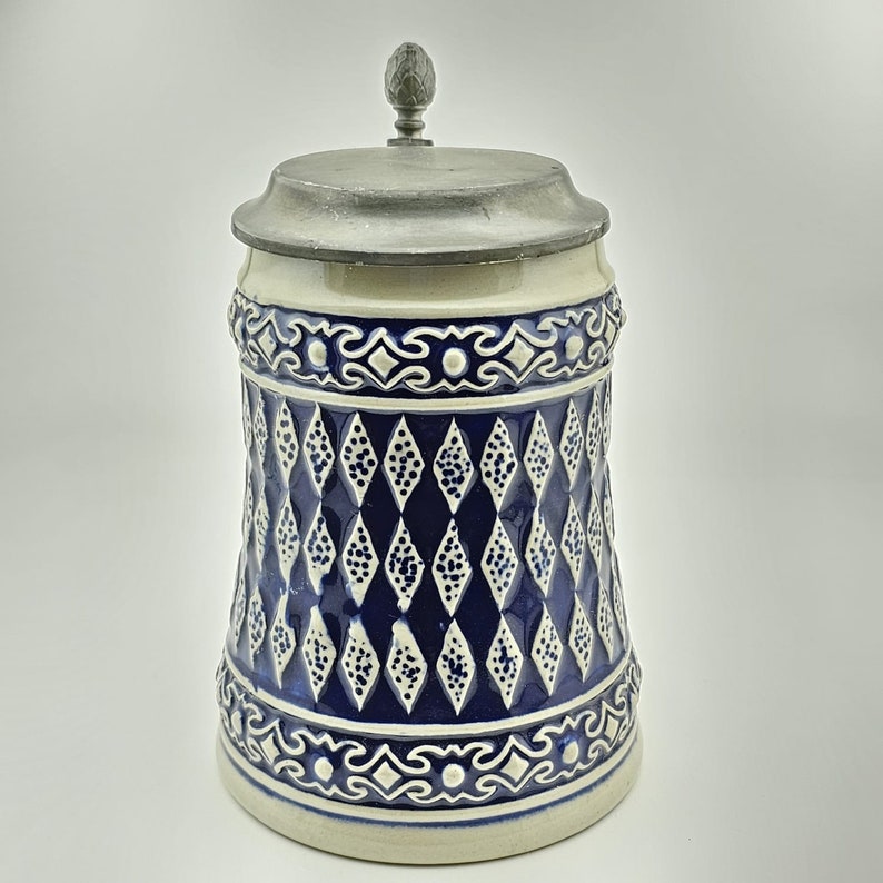 Original German Beer Stein,ceramic Bavarian Diamond Cobalt Blue,german ...