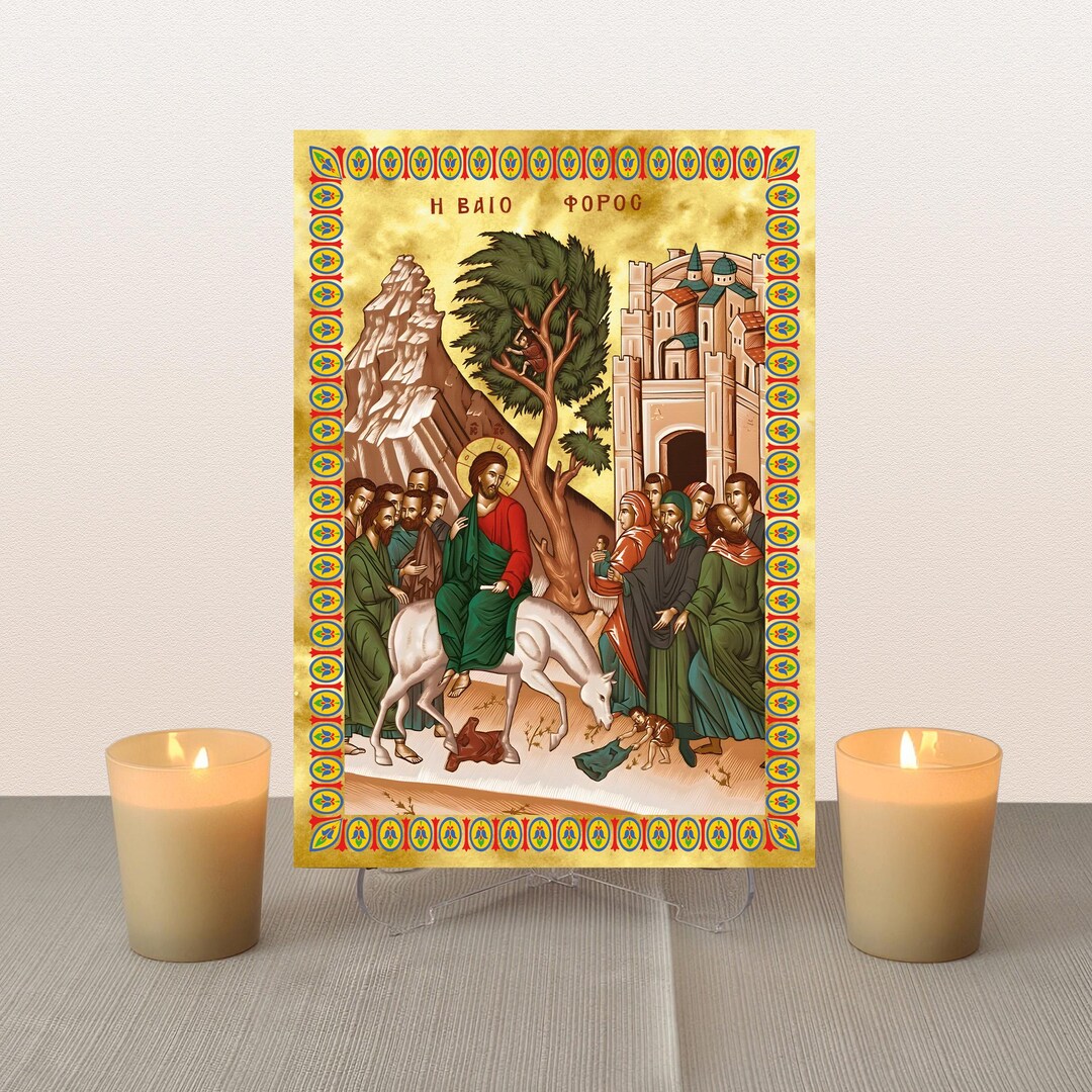 Jesus Triumphal Entry Into Jerusalem Icon,orthodox Icon,greek Icon ...