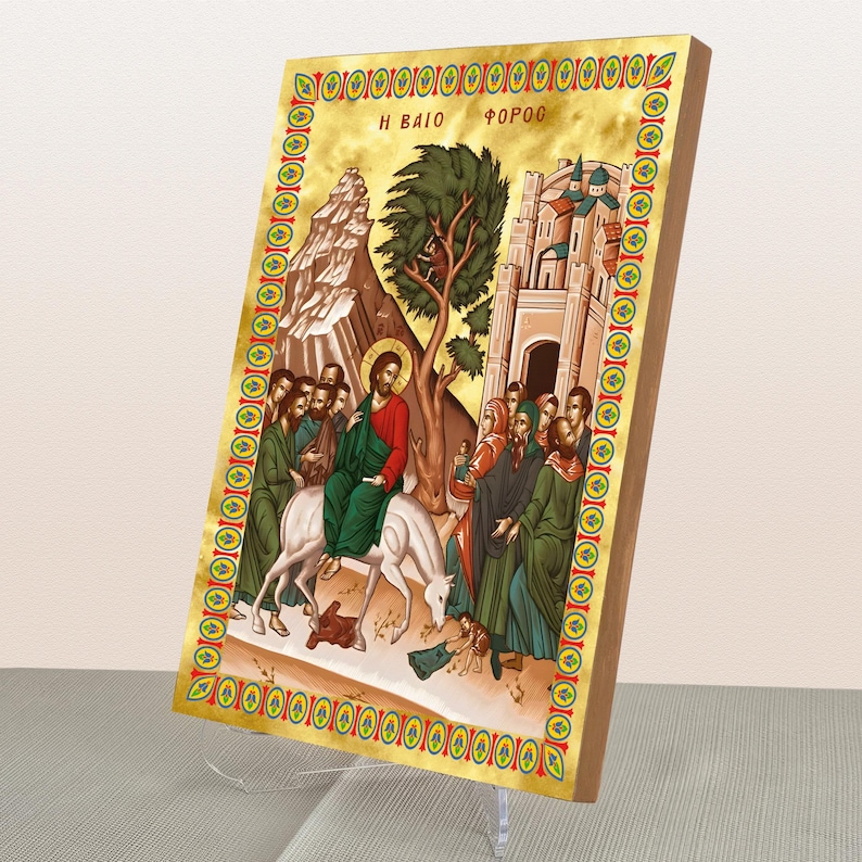 Jesus Triumphal Entry Into Jerusalem Icon,orthodox Icon,greek Icon ...