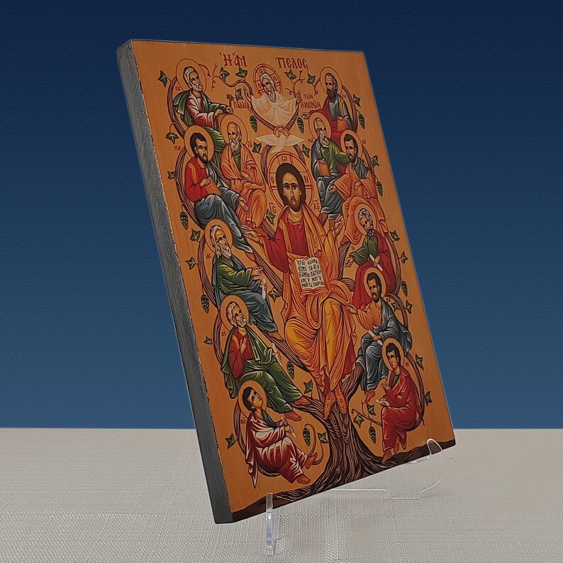 Jesus Christ Tree of Life Icon,vine Ampelos,religious Icon,wood Icon ...