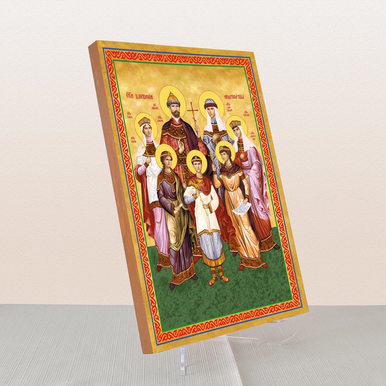 Tsar Nicholas II of Russia and Family Icon,orthodox Icon,canvas on Wood ...