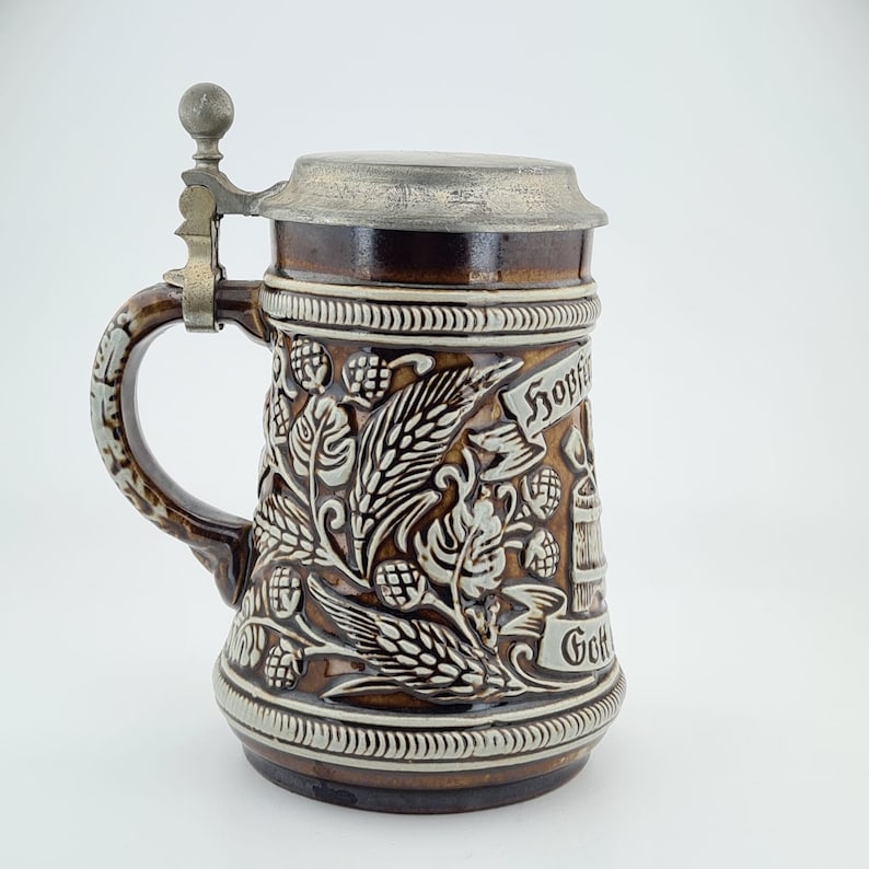Original Marzi&remy Zinn Lidded Beer Stein,west Germany Beer Stein ...