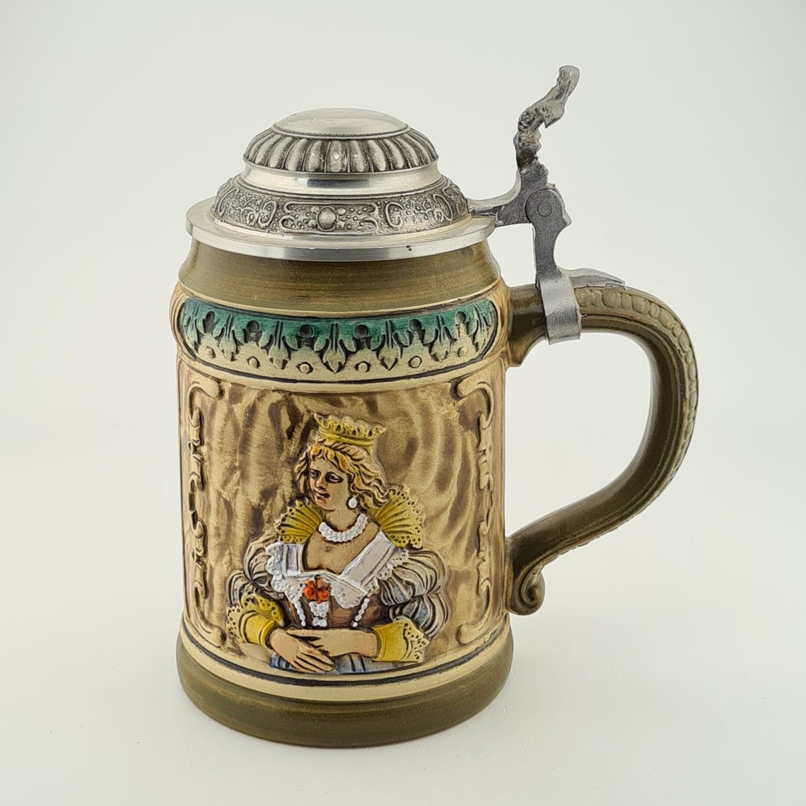 Original Gerz Beer Stein Lidded Zinn Beer Mug,german Beer Stein,german ...
