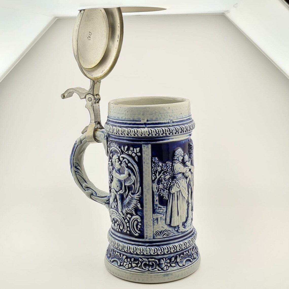 Original Gerz Beer Stein Beer Mug,german Lidded Zinn Beer Stein,german ...
