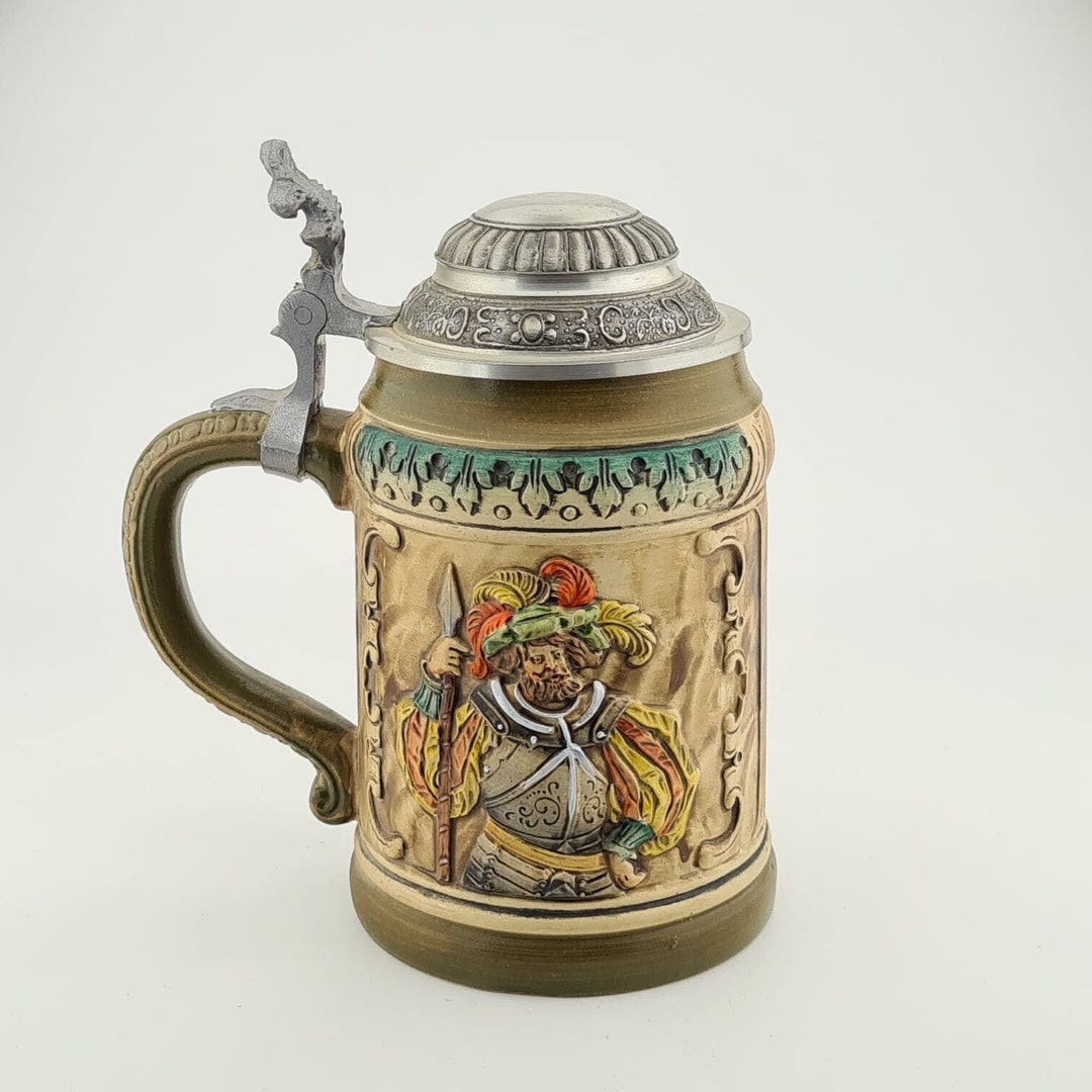 Original Gerz Beer Stein Lidded Zinn Beer Mug,german Beer Stein,german ...