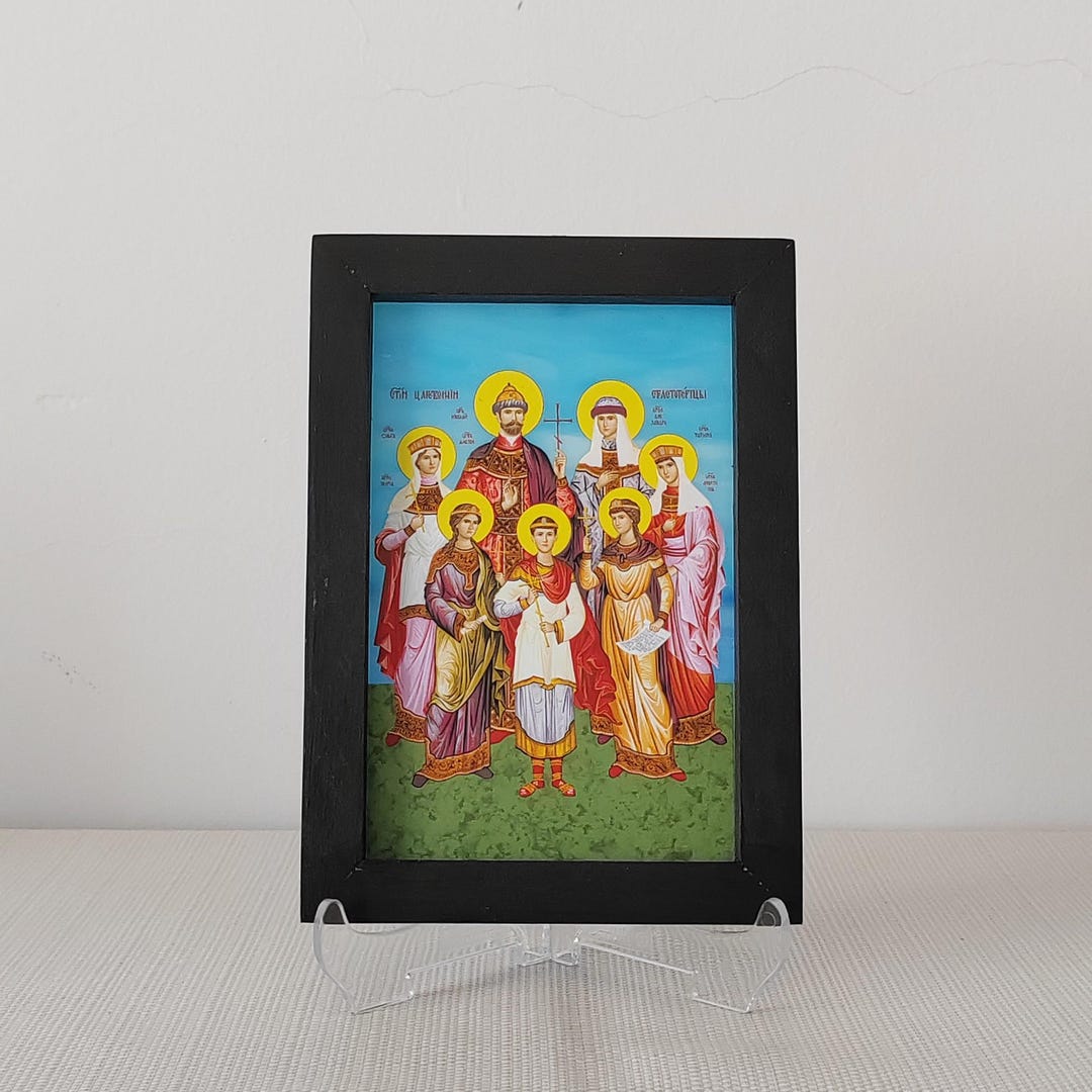 Tsar Nicholas II of Russia and Family Icon,opalescent Glass,orthodox ...