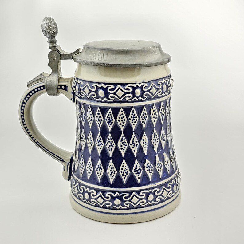 Original German Beer Stein,ceramic Bavarian Diamond Cobalt Blue,german ...