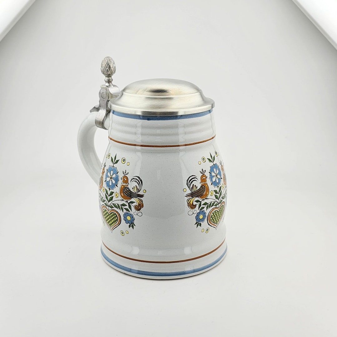 Original German Zinn Lidded Beer Stein,german Beer Mug,handmade - Etsy