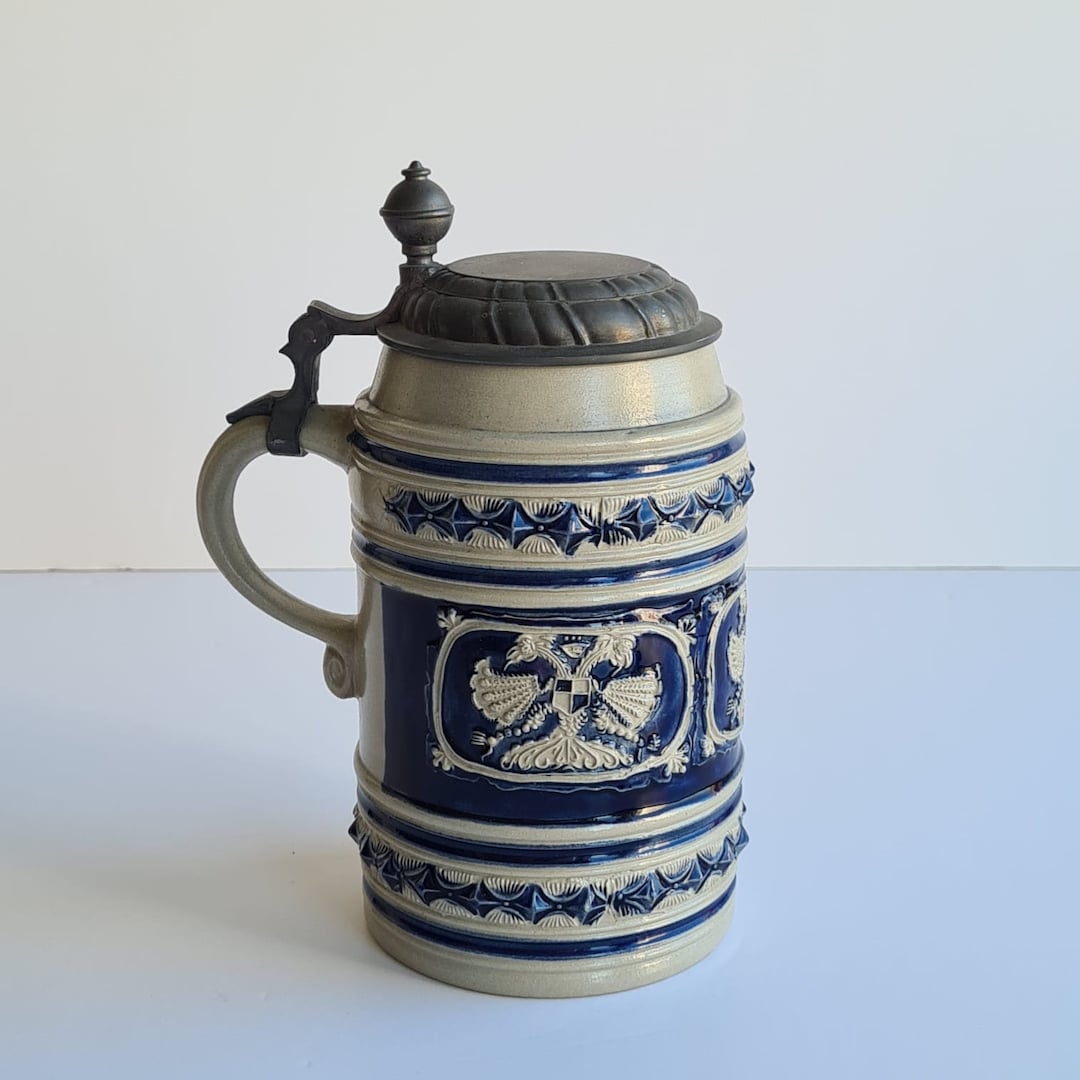 Original Gerz Beer Stein Beer Mug,german Lidded Zinn Beer Stein,german ...