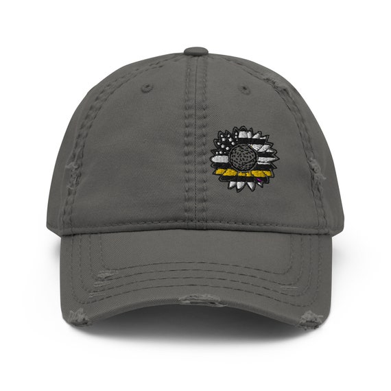 Dispatcher Gold Line Sunflower Distressed Hat | Etsy