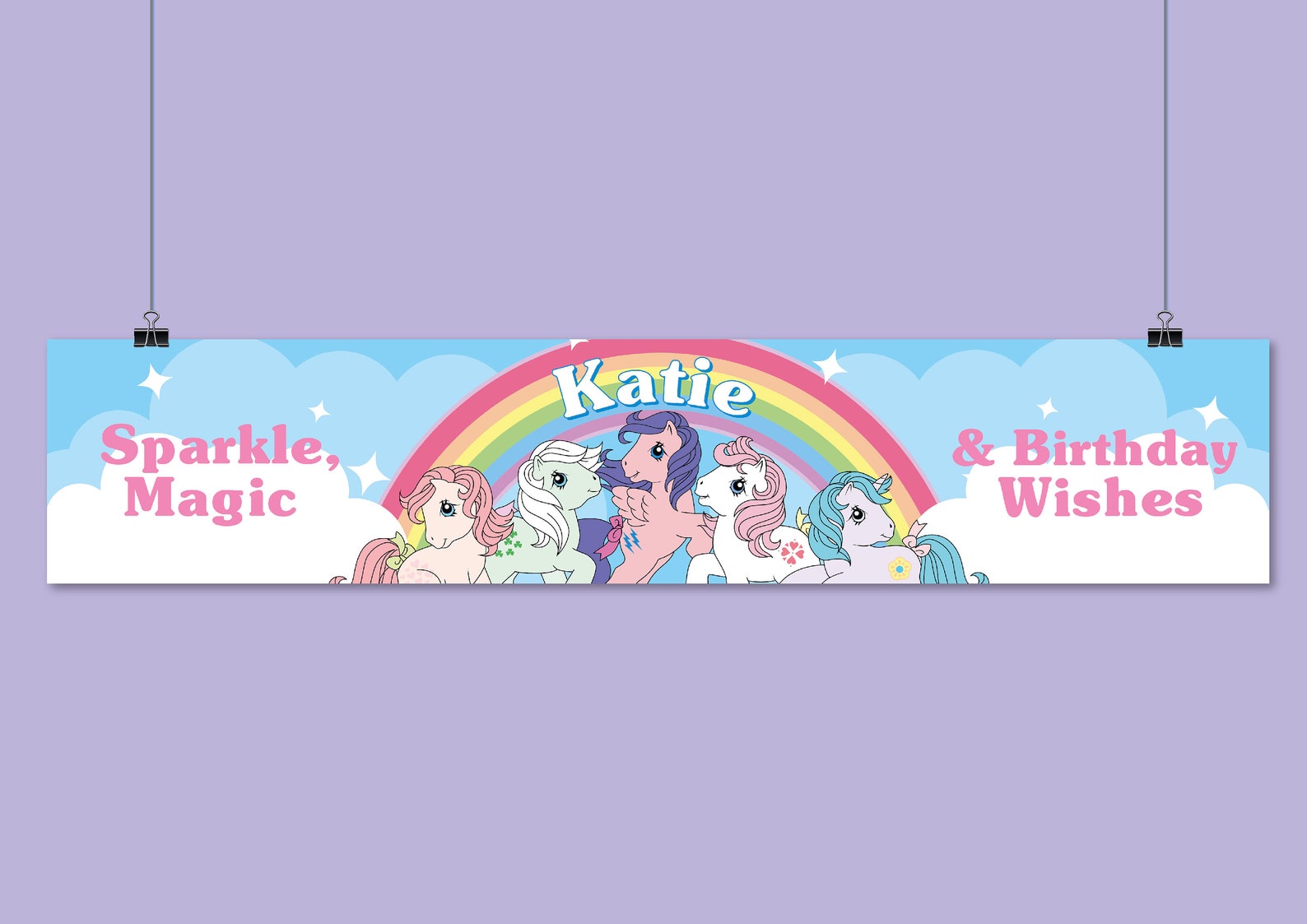My Little Pony Personalised Birthday Banner Rainbow - Etsy