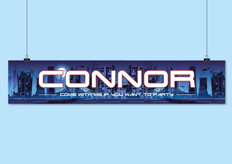 Terminator Personalised Happy Birthday Banner 80s Retro | Etsy