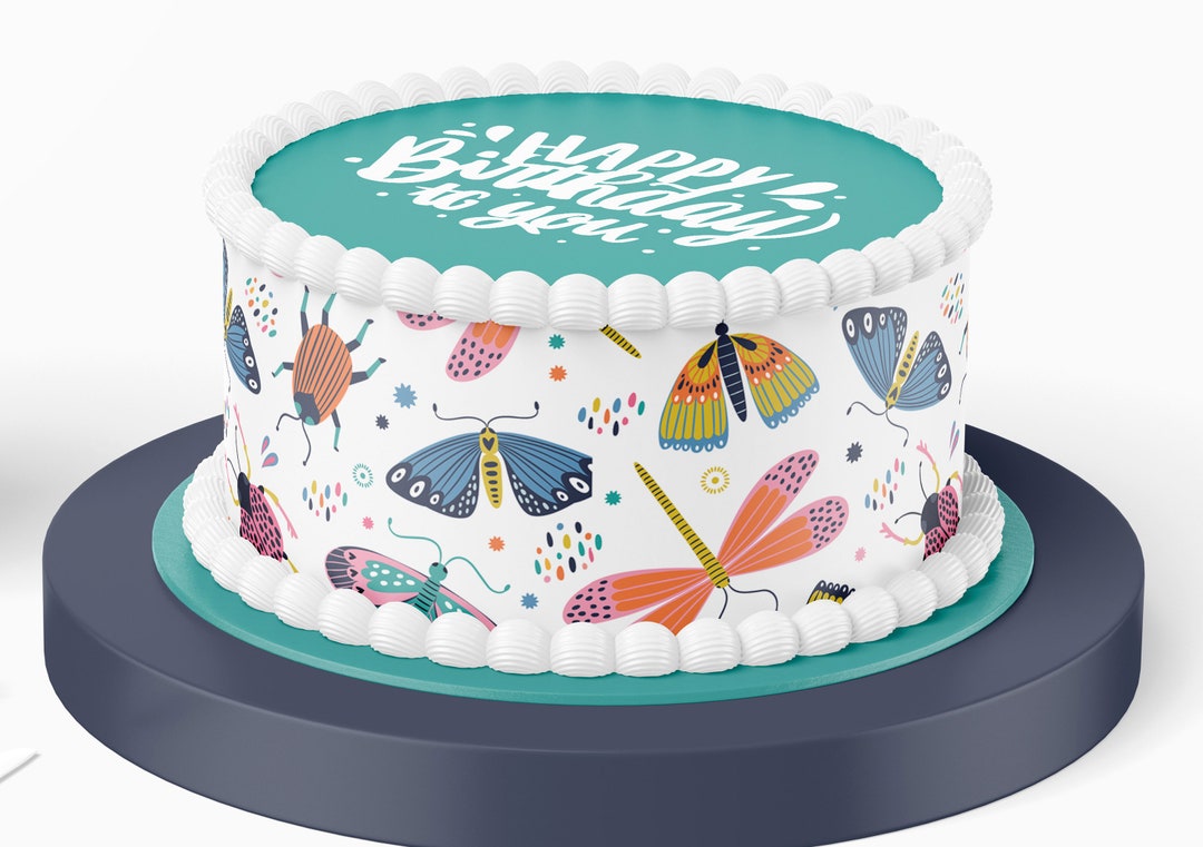 Little Bug Edible Icing Sheet Birthday Party Edible Cake Decoration ...