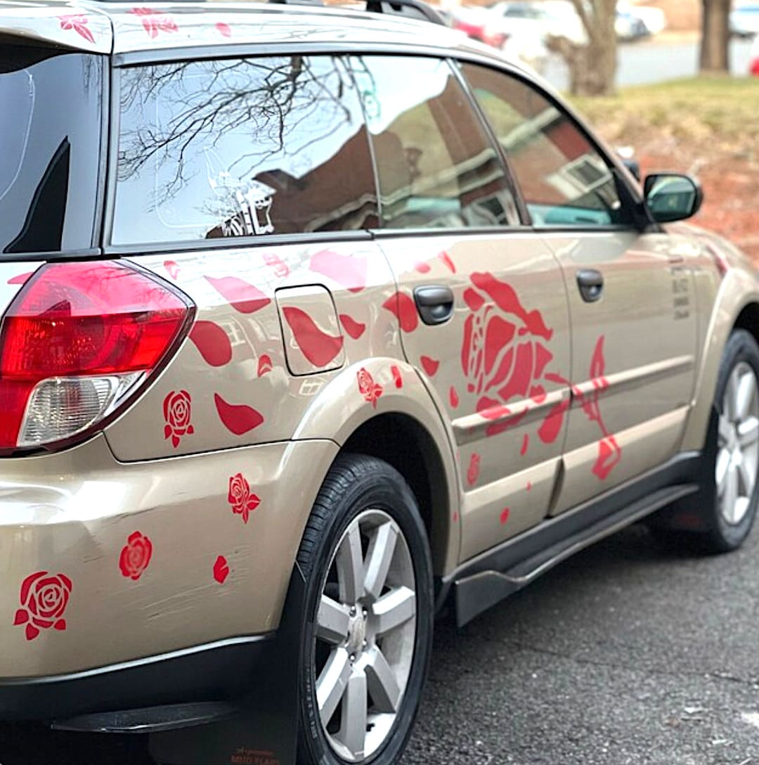 Roses Livery Car Decals With Large Rose - (68 Custom Colors Available ...