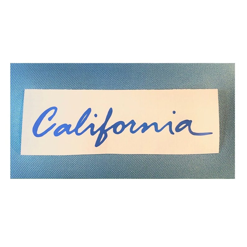 Cursive California License Plate Decal - Etsy