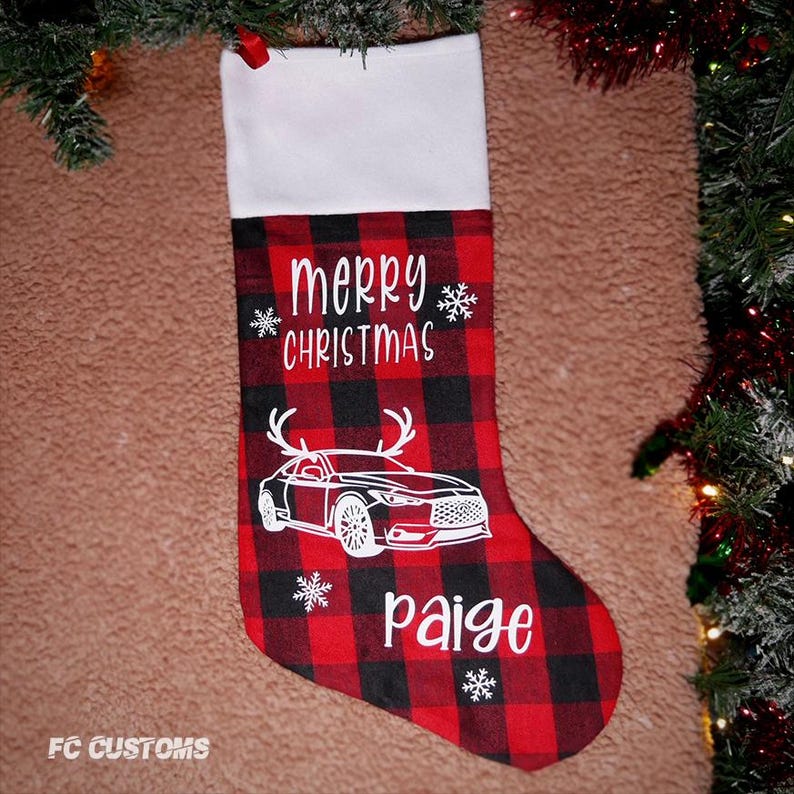 Custom Car Stocking Personalized W/ Name - Etsy