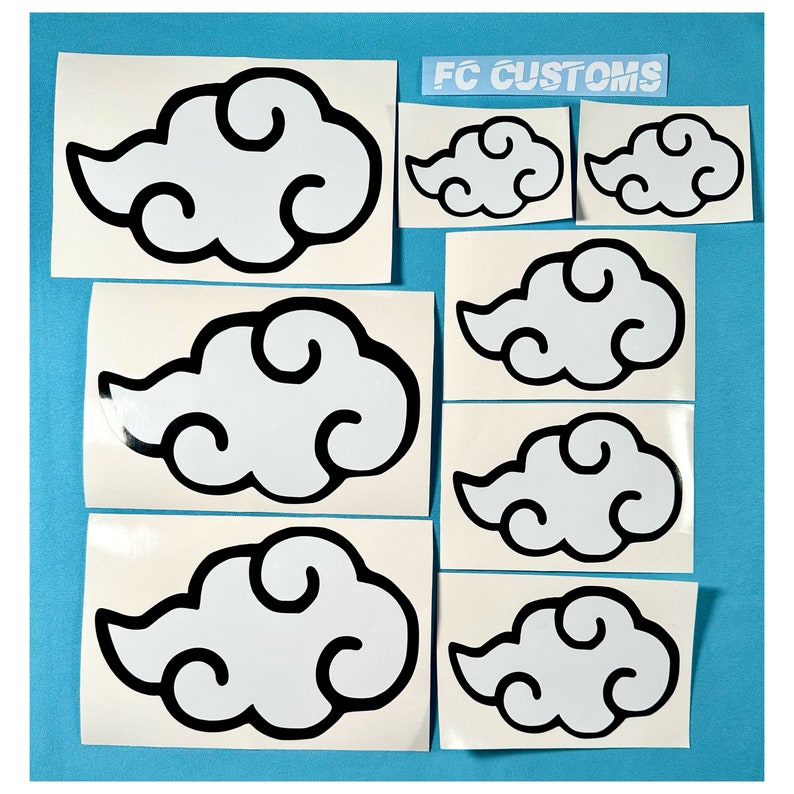 Akatsuki Anime Cloud Decal Custom Colors and Sizes Available. - Etsy