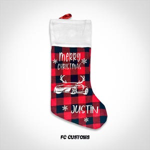 Custom Car Stocking Personalized W/ Name - Etsy