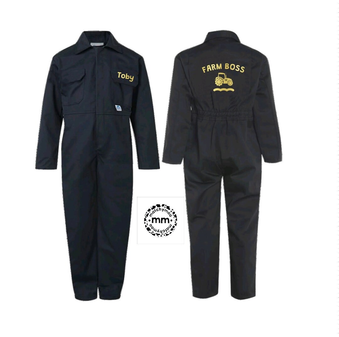 Personalised Kids Tractor Overalls: Farm Boss Boiler Suit - Etsy