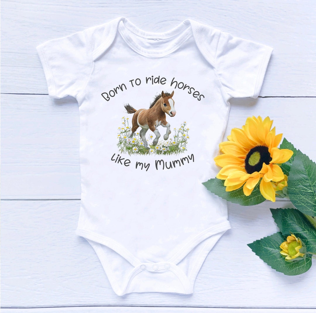 Horse Baby Bodysuit: Equestrian Newborn Gift, 'born to Ride' - Etsy
