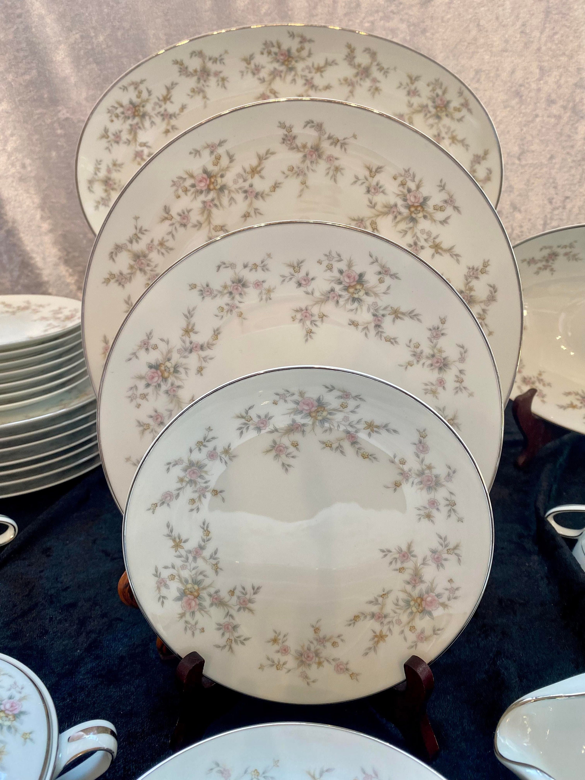 Noritake Elegant Pink and Yellow Floral Arlene 5802 Fine China 45 ...