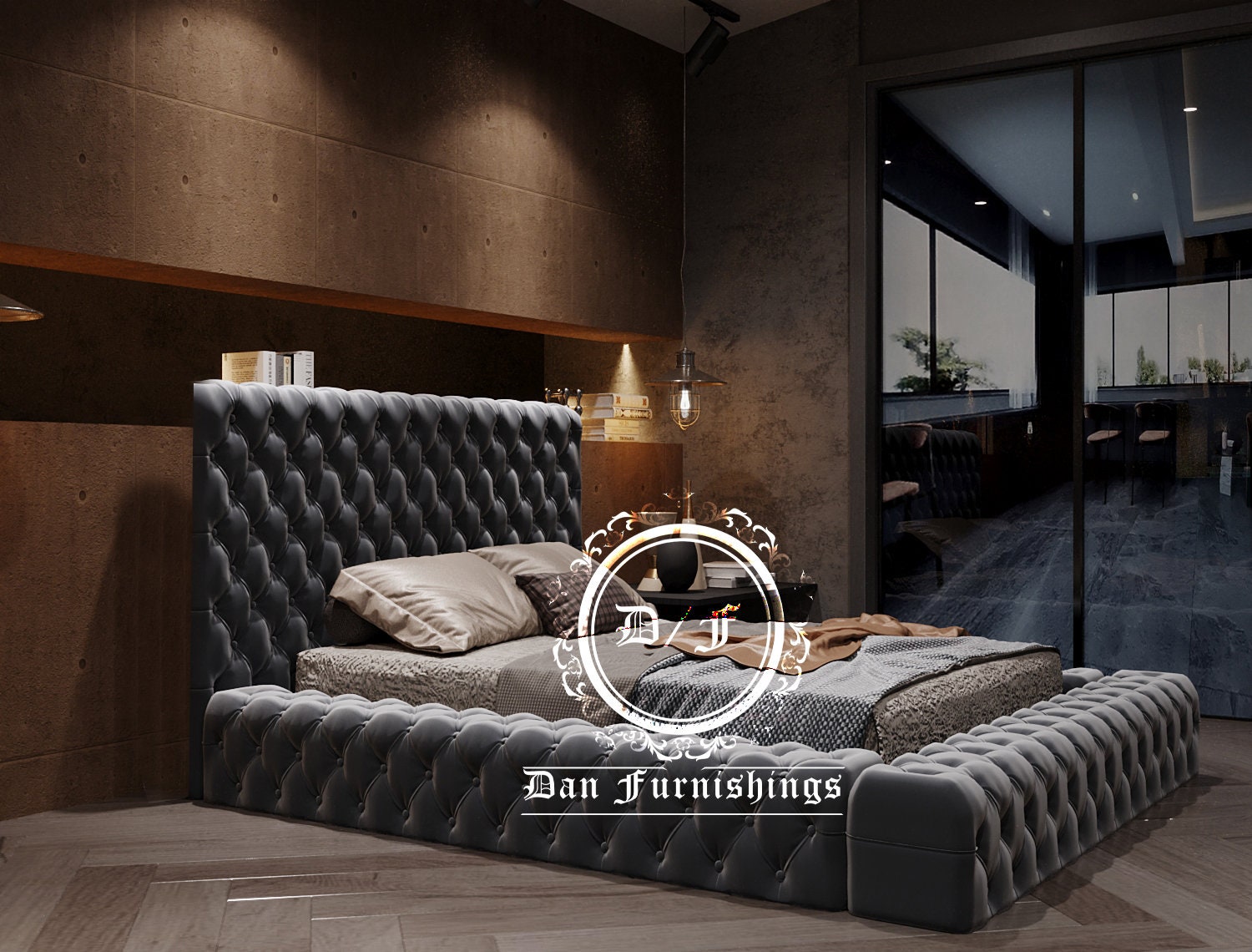 Chesterfield Ambassador Bed Frame Double King Super King Plush Etsy