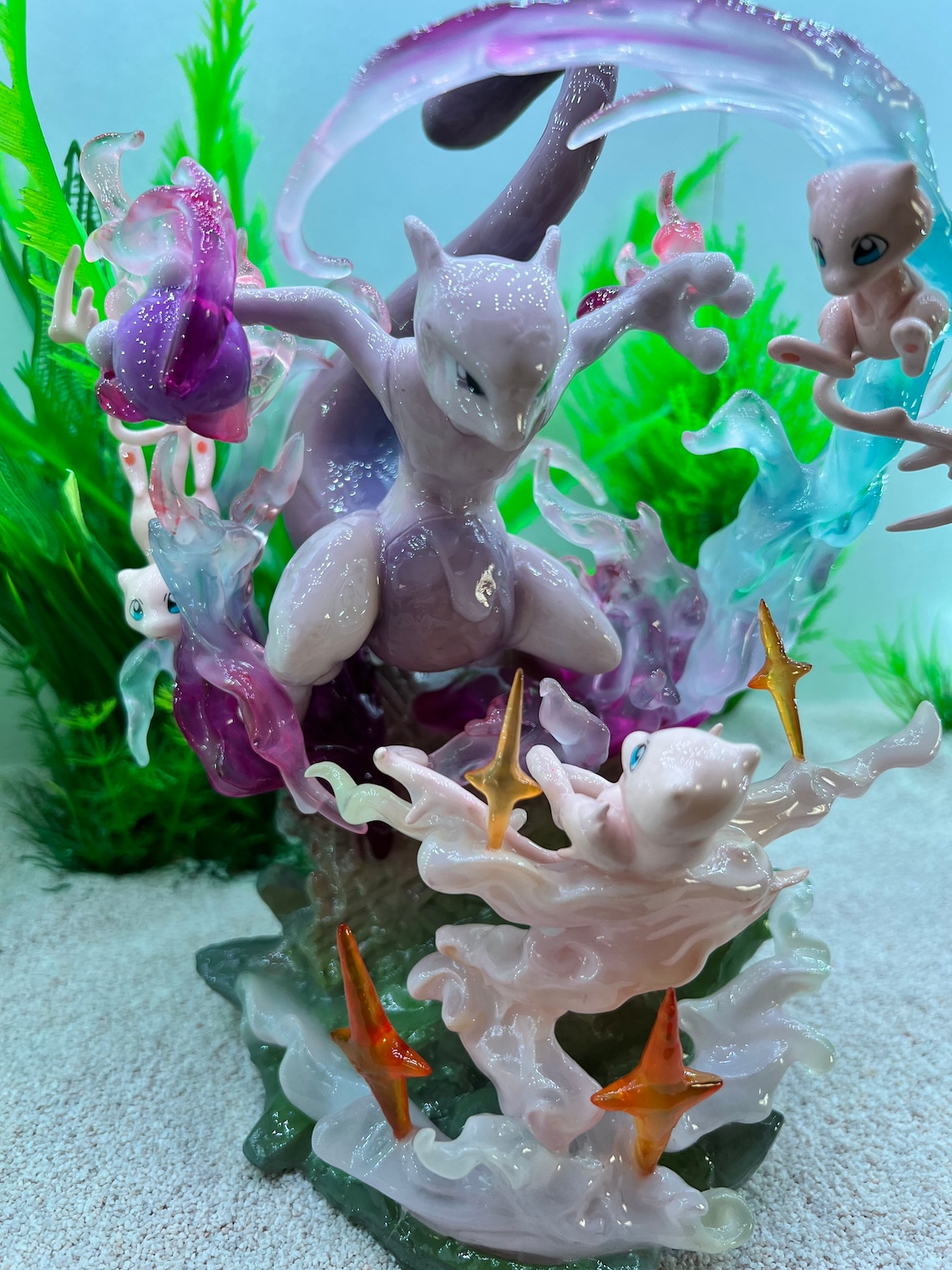 Ultra Rare Mew & Mewtwo Statue Extra Large | Etsy