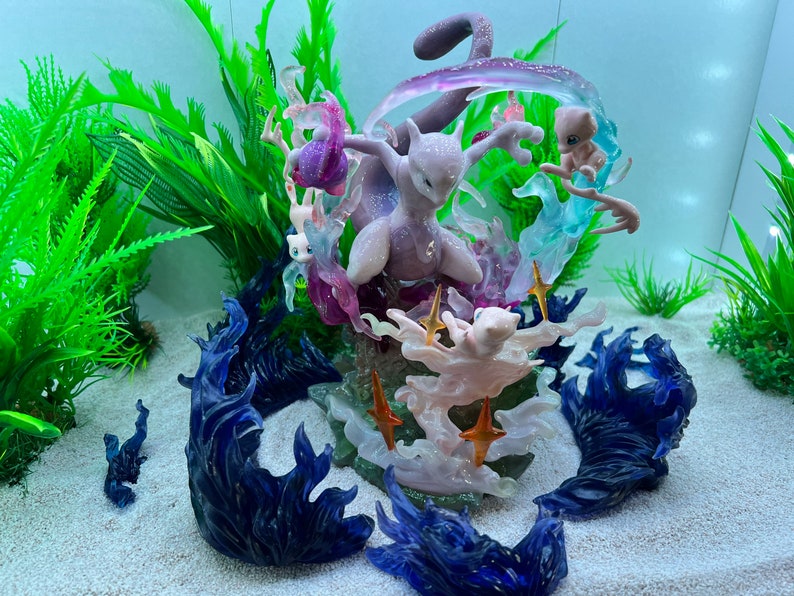 Ultra Rare Mew & Mewtwo Statue Extra Large | Etsy