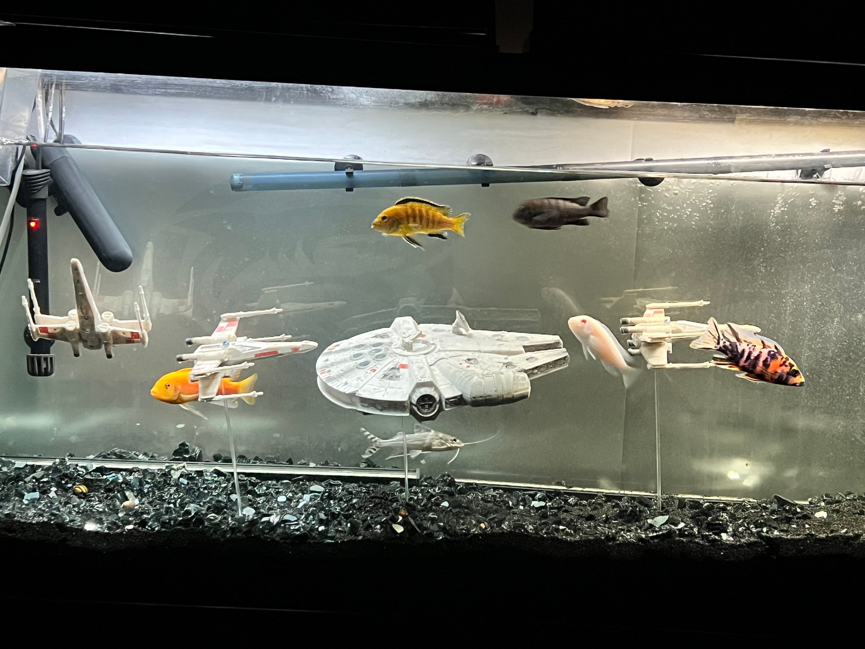 Millennium Falcon Floating Aquarium Decor - Etsy