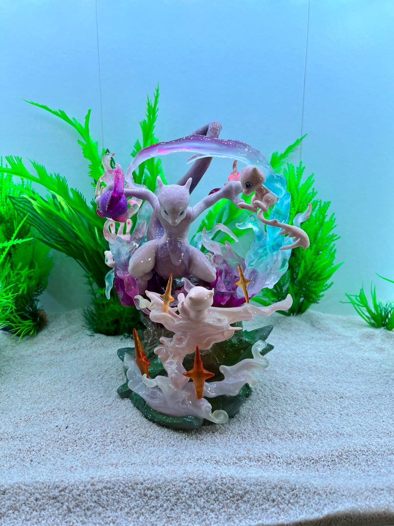 Ultra Rare Mew & Mewtwo Statue Extra Large | Etsy