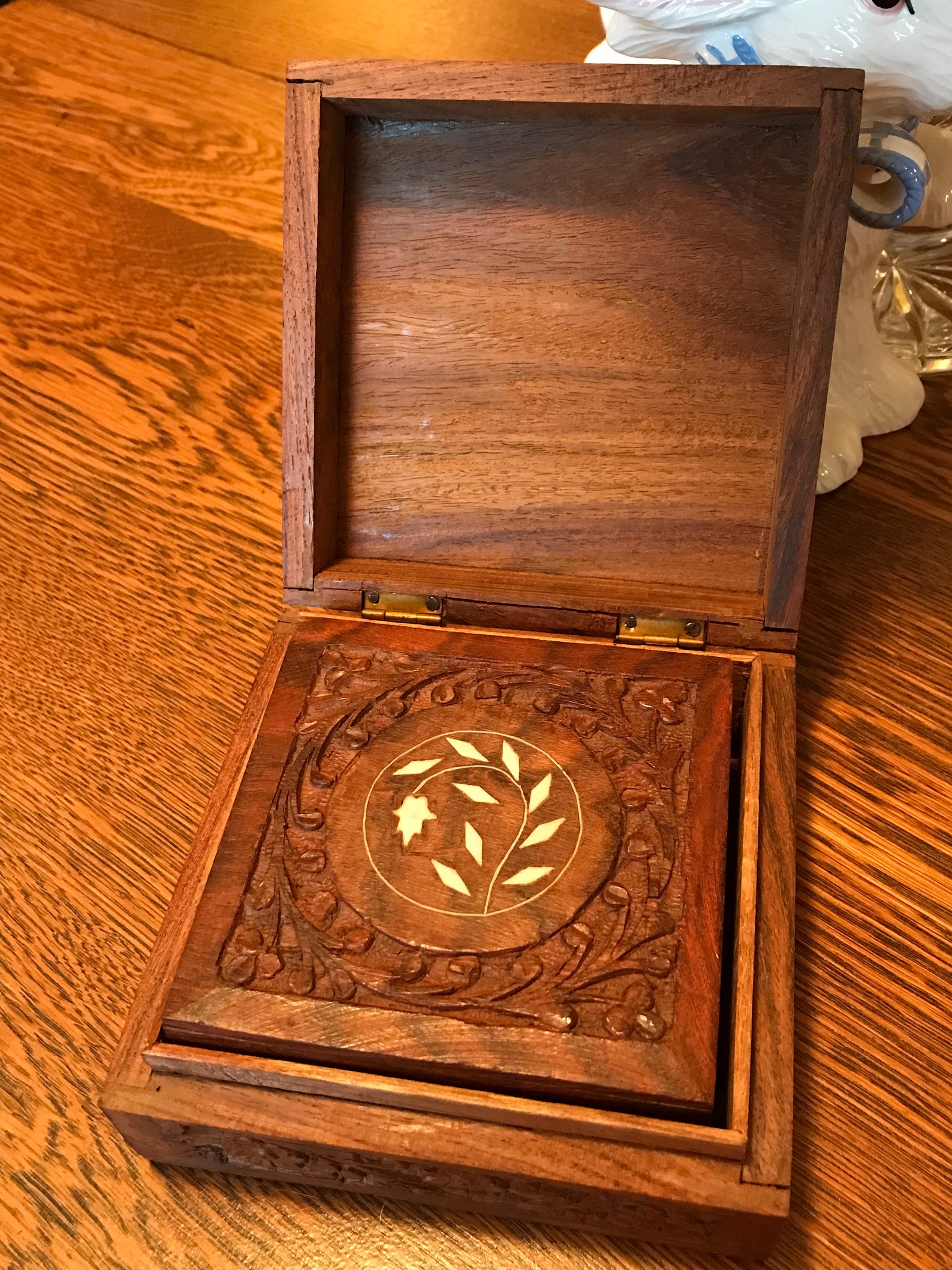 Vintage Wooden Nesting Boxes; Handcarved in India and Embellished With ...