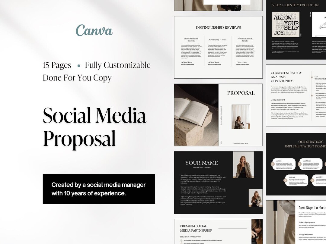 Social Media Proposal Template Social Media Manager Template ...