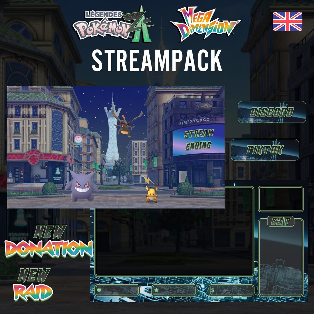 Twitch Overlay Pack - Pokémon Z-A Mega-dimension – Animated Scenes ...