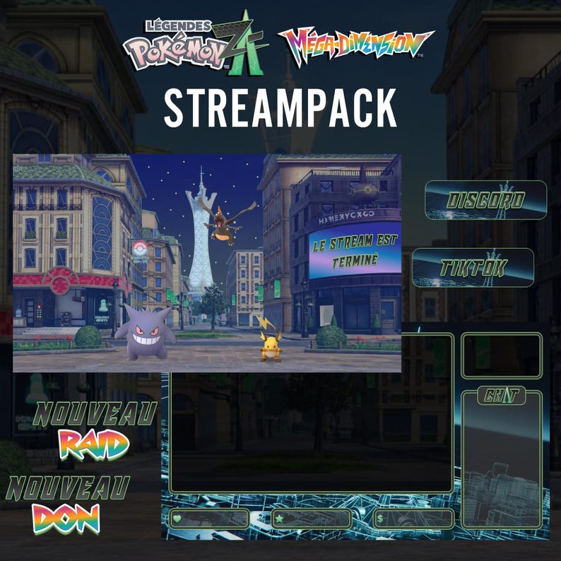 Twitch Overlay Pack - Pokémon Z-A Mega-dimension – Animated Scenes ...