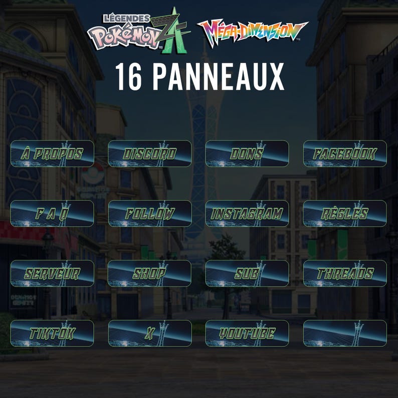 Pack Overlay Twitch - Pokémon Z-A Méga-dimension – Scènes Animées ...