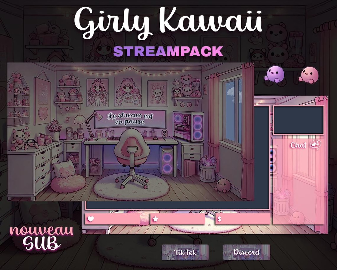 GIRLY KAWAII STREAMPACK - Twitch Overlay - Etsy