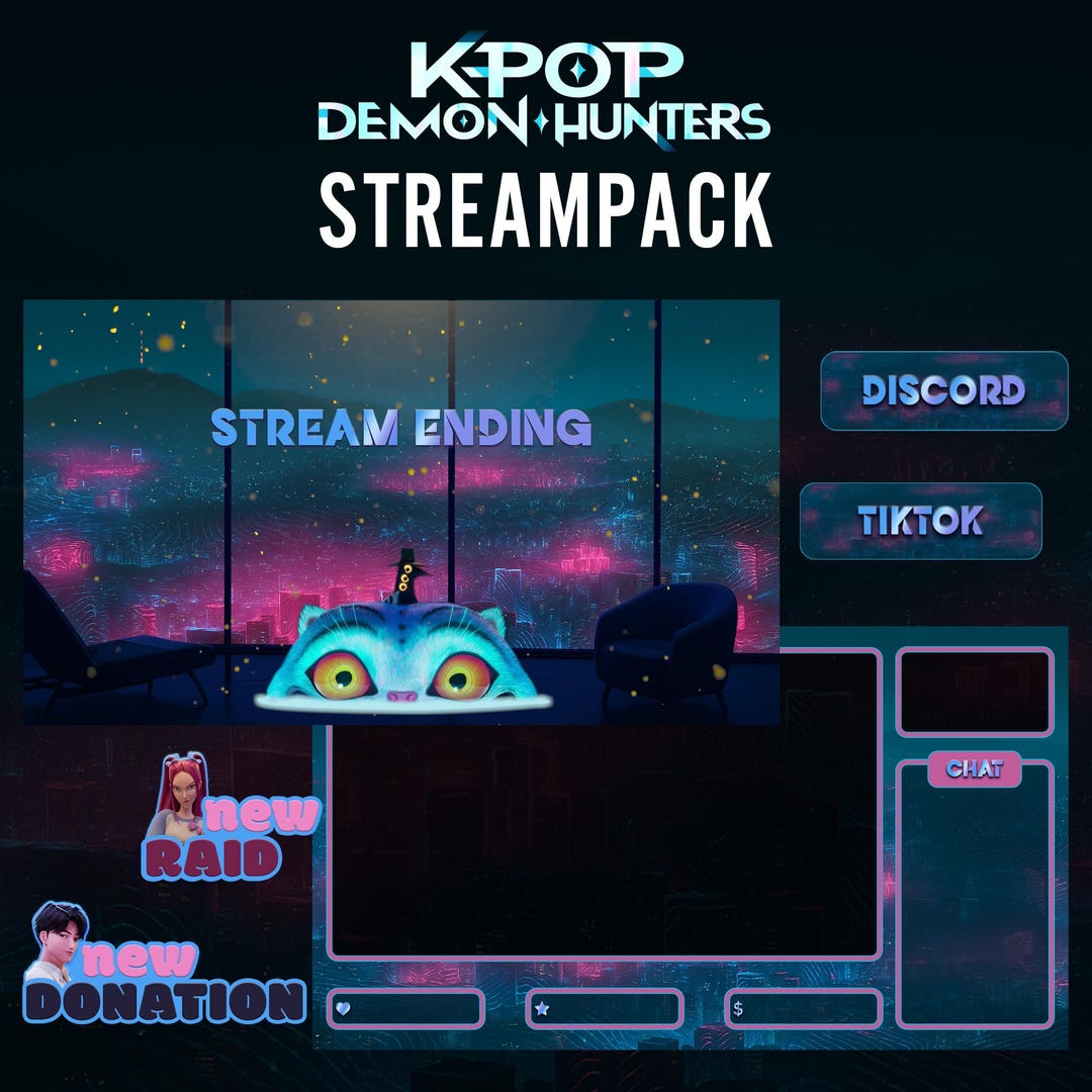 Twitch Overlay Pack - Kpop Demon Hunters - Animated Scenes, Alerts and ...