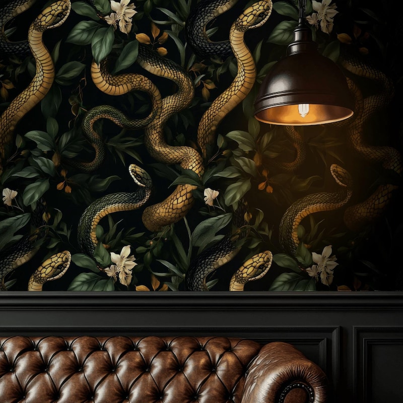 Snake Gold Wallpaper - Etsy UK